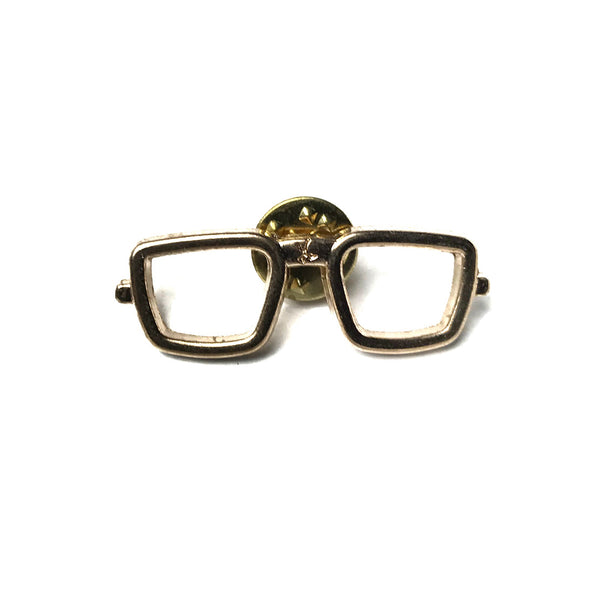 Gold Square Glasses Lapel Pin Gco Apparel
